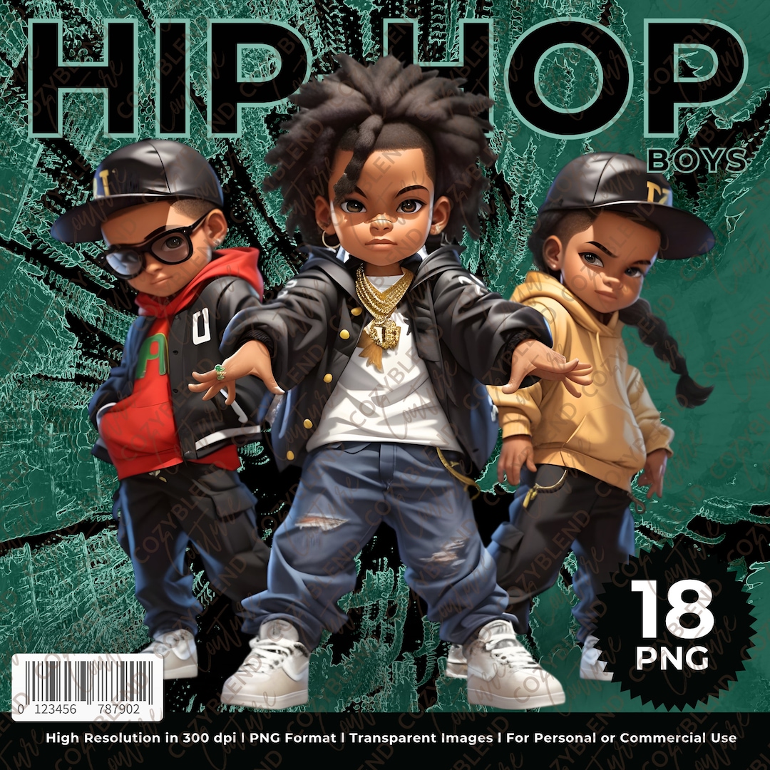 Trendy Hip-hop Boys Clipart: Urban PNG Illustrations (digital Download ...