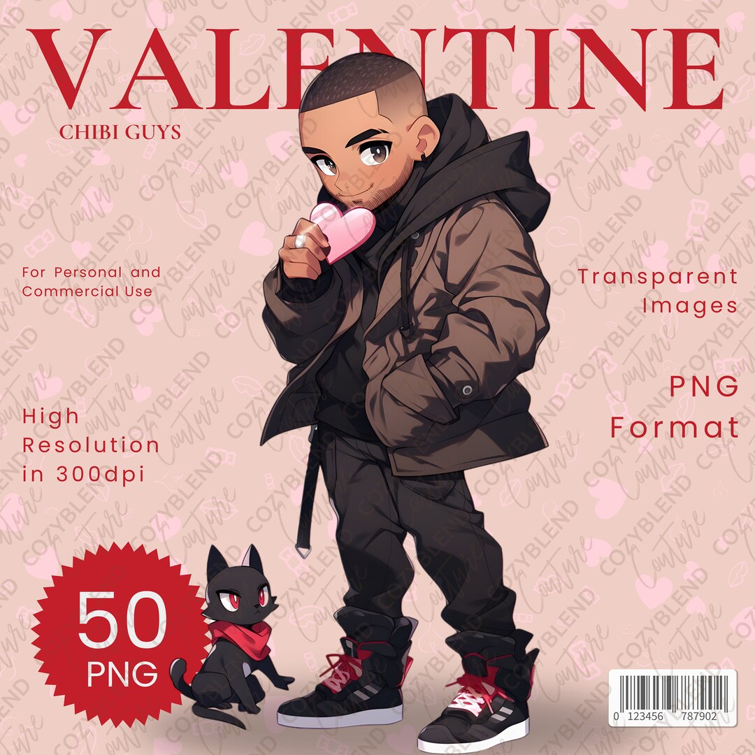 Valentine's Chibi Guys, Sweet Men in Love, Chibi Man, Boy Clipart ...