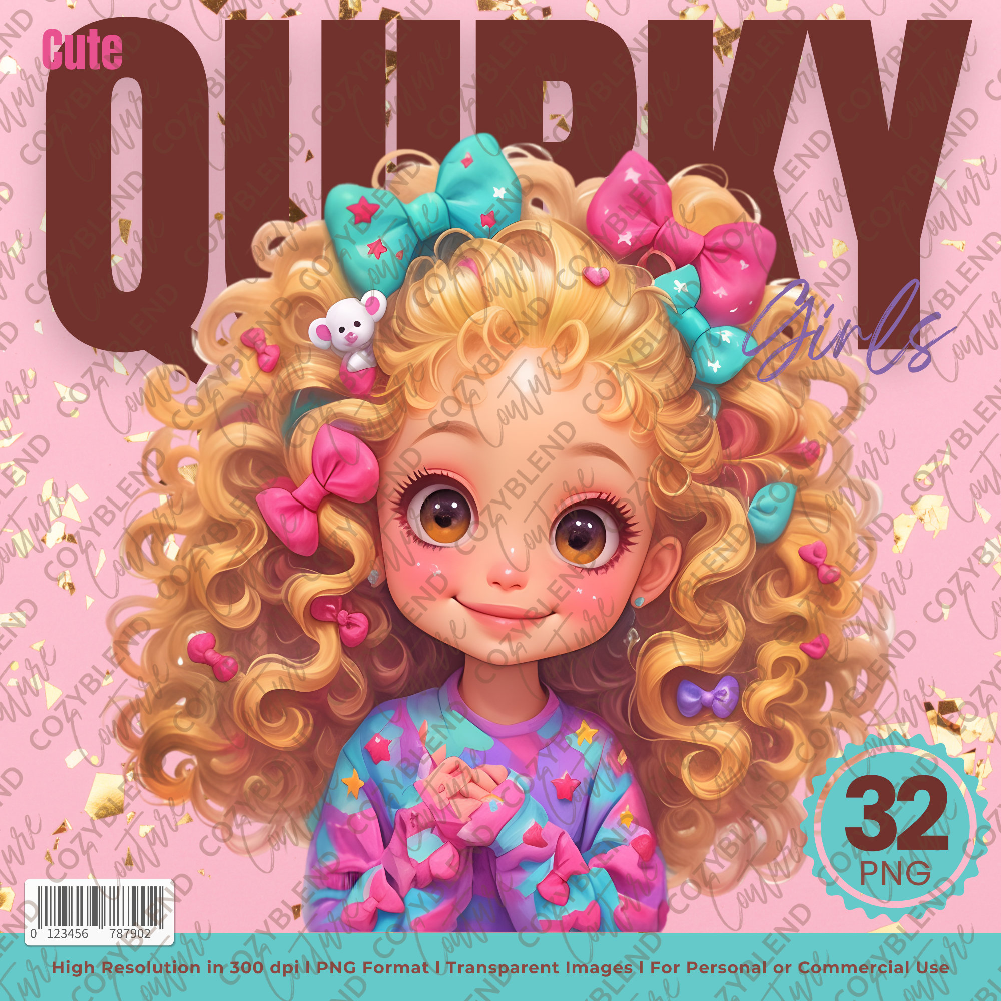 Cute Quirky Girls Clipart Fun and Playful Female Character ...