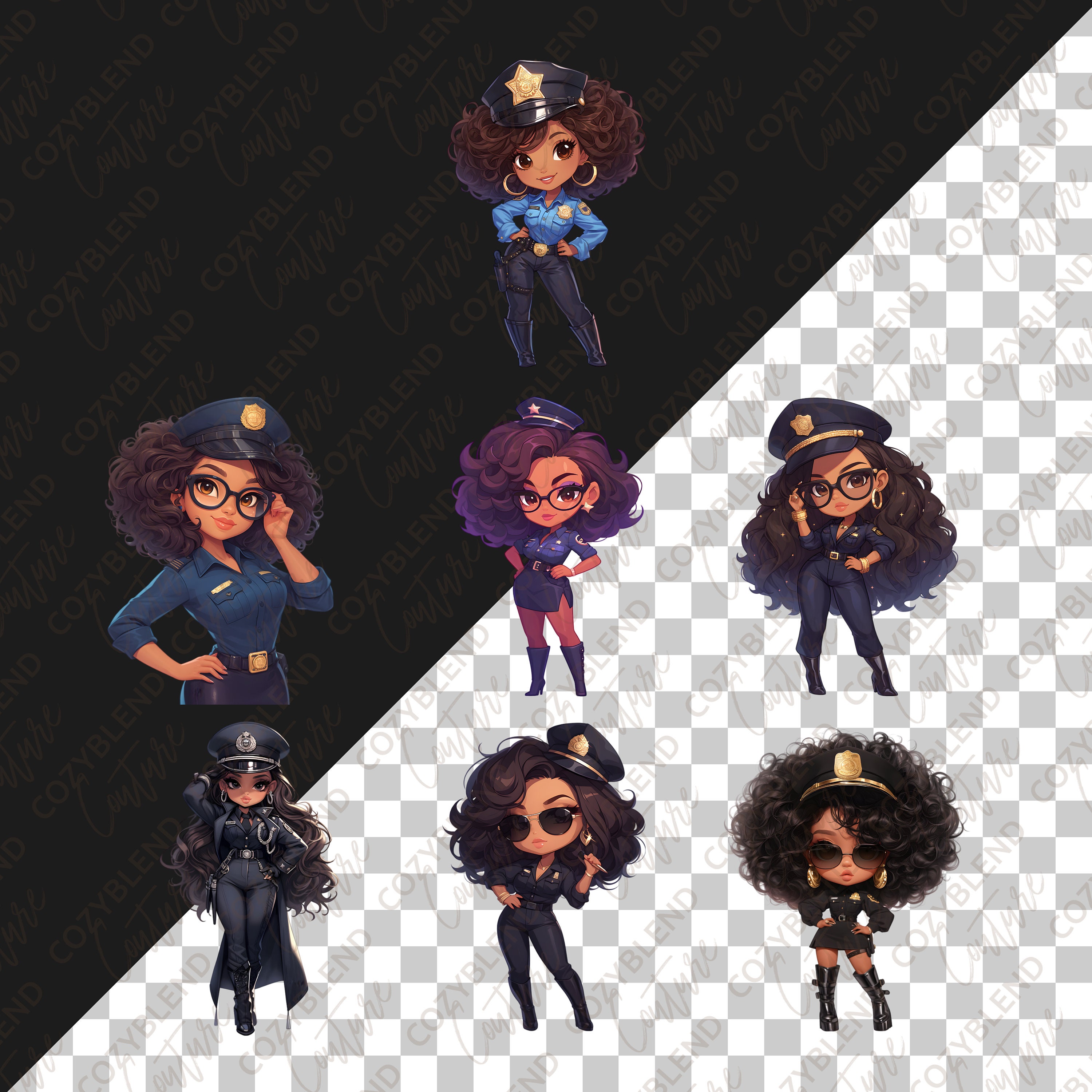 Courageous Policewoman Clipart - Strong Female Officer Illustration for ...