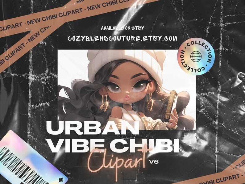 Urban Vibe V6, Funky Street-chic Chibi Art Bundle, Chibis, Woman ...