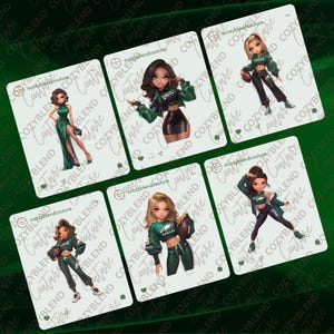 Eagles Fan Girls Clipart, Philly Cheer, Chibi Sports Fans, Eagles ...