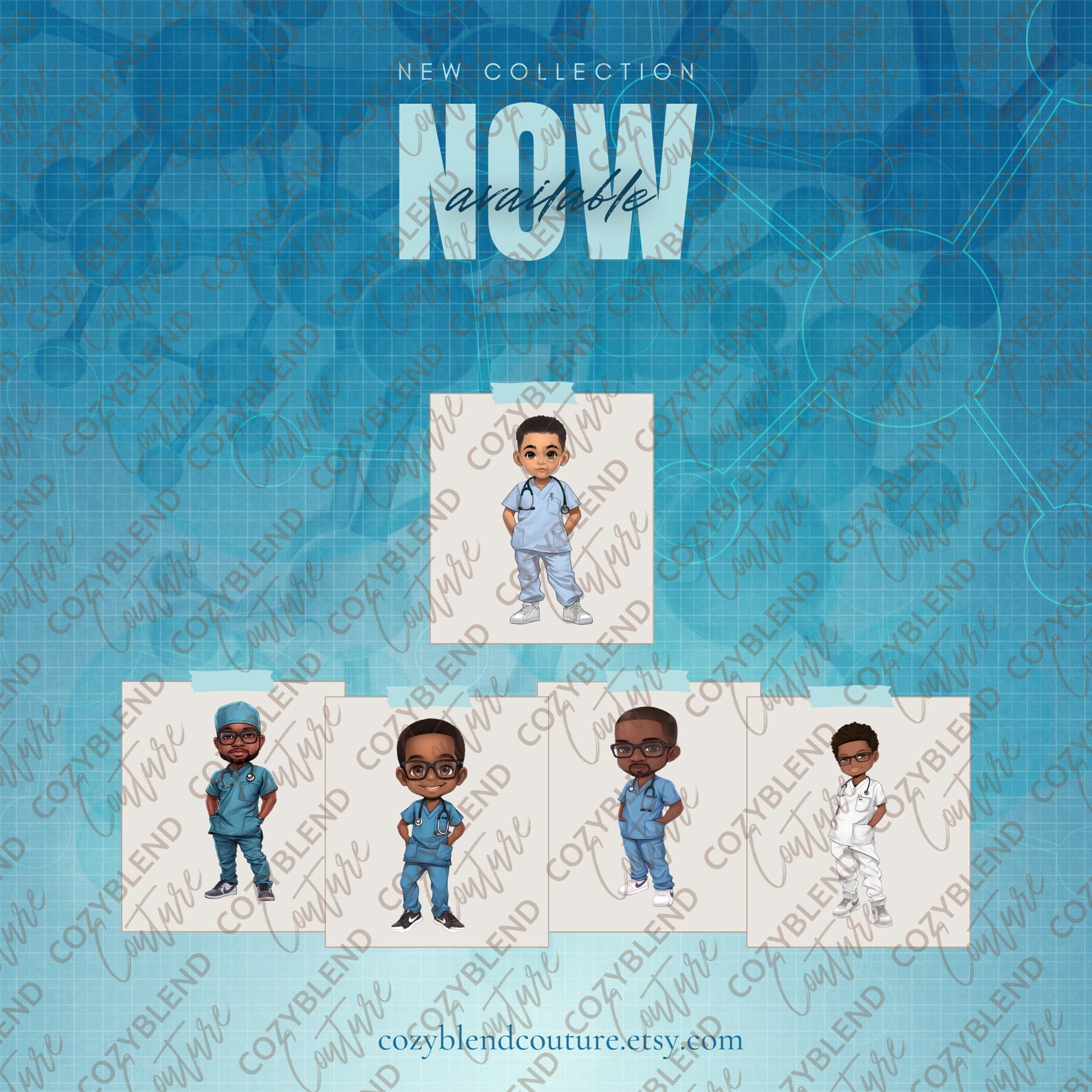 Male Nurses Clipart: Diverse Healthcare Workers PNG (digital Download ...