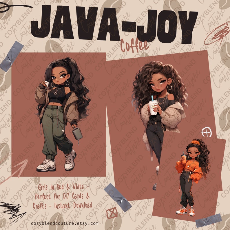 Java Joy: Coffee-loving Chibi Girl Clipart Cozy up Your Crafts With ...
