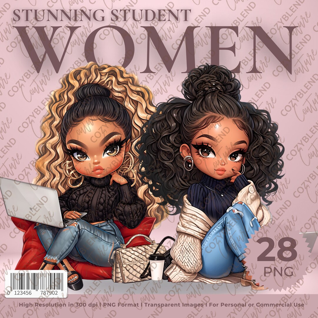 Stunning Student Woman Clipart, Trendy African American University ...