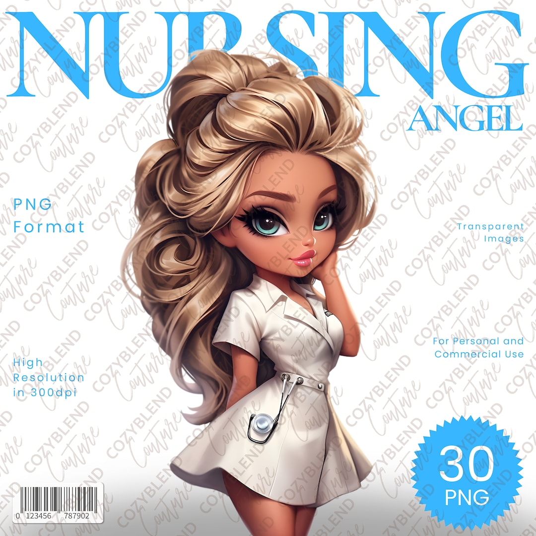 Blonde Nursing Angel Clipart: Chibi Nurse PNG (digital Download) - Etsy