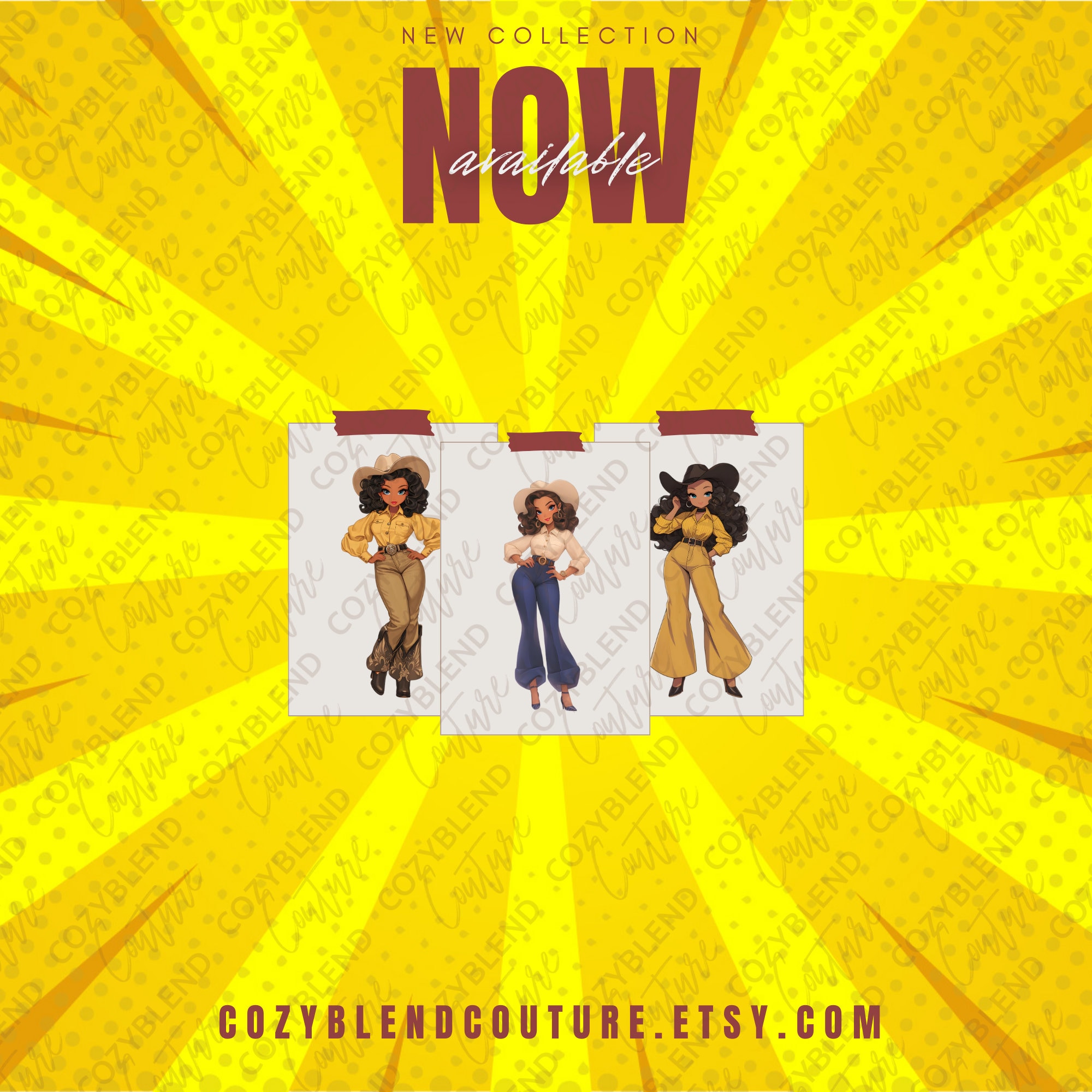 Retro Rodeo Queen Clipart Vintage Cowgirl Charm for Your Creations ...