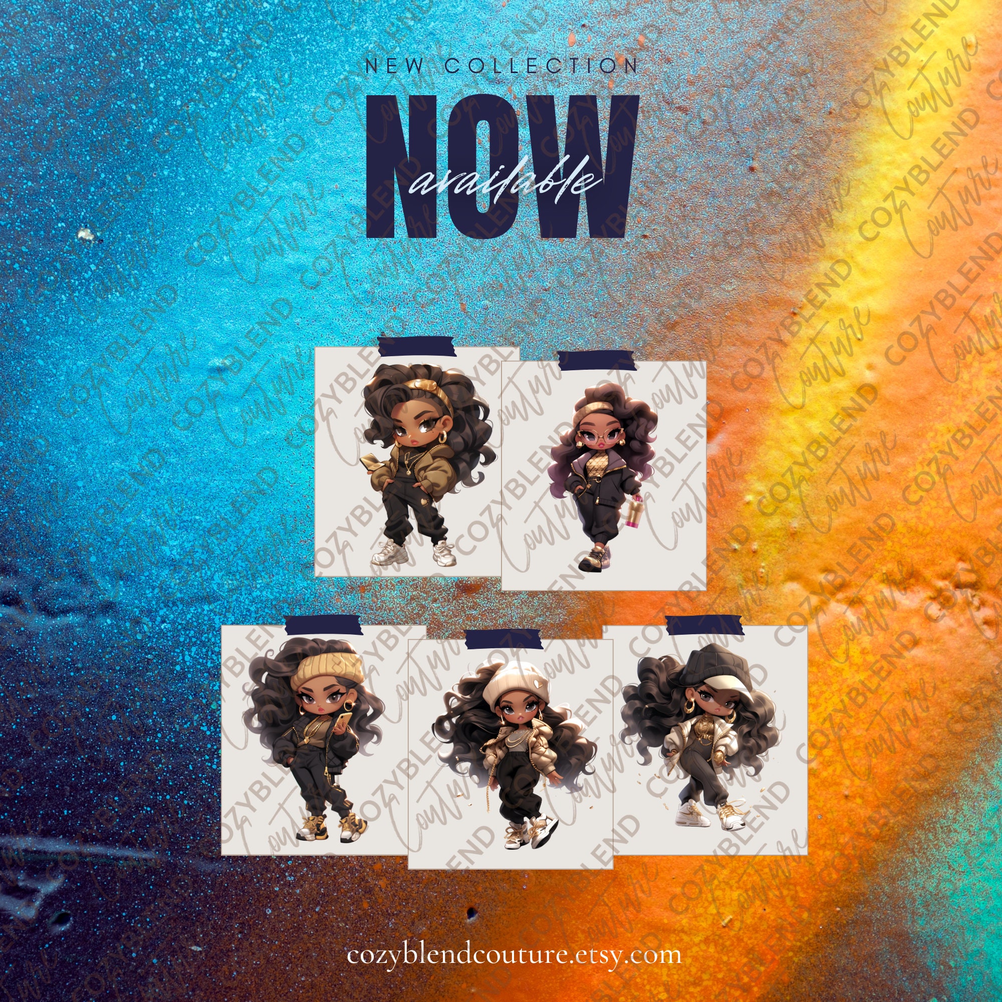 Urban Vibe V6, Funky Street-chic Chibi Art Bundle, Chibis, Woman ...