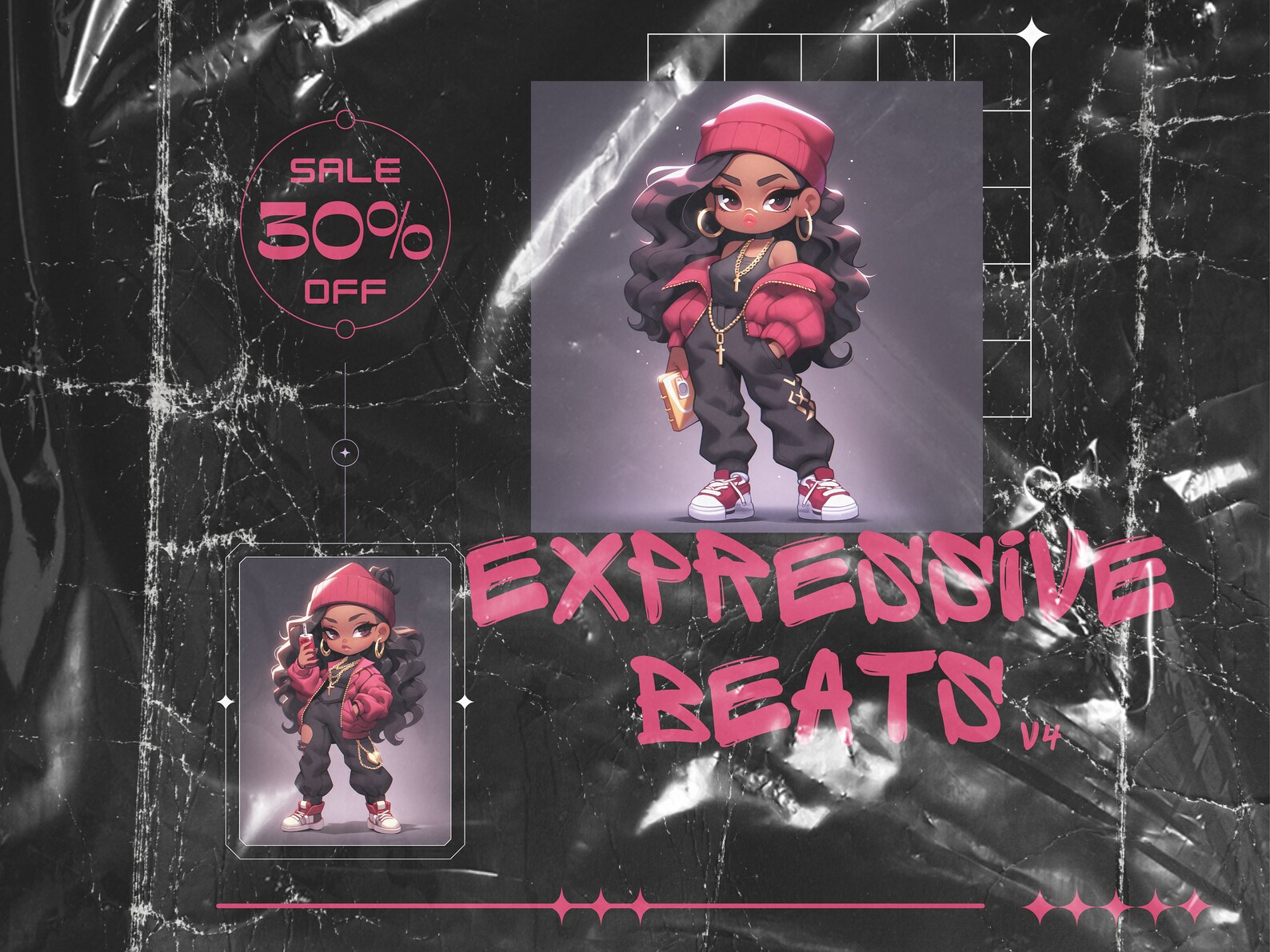 Expressive Beats V4, Energetic Hip-hop Chibi Illustrations, Chibis ...