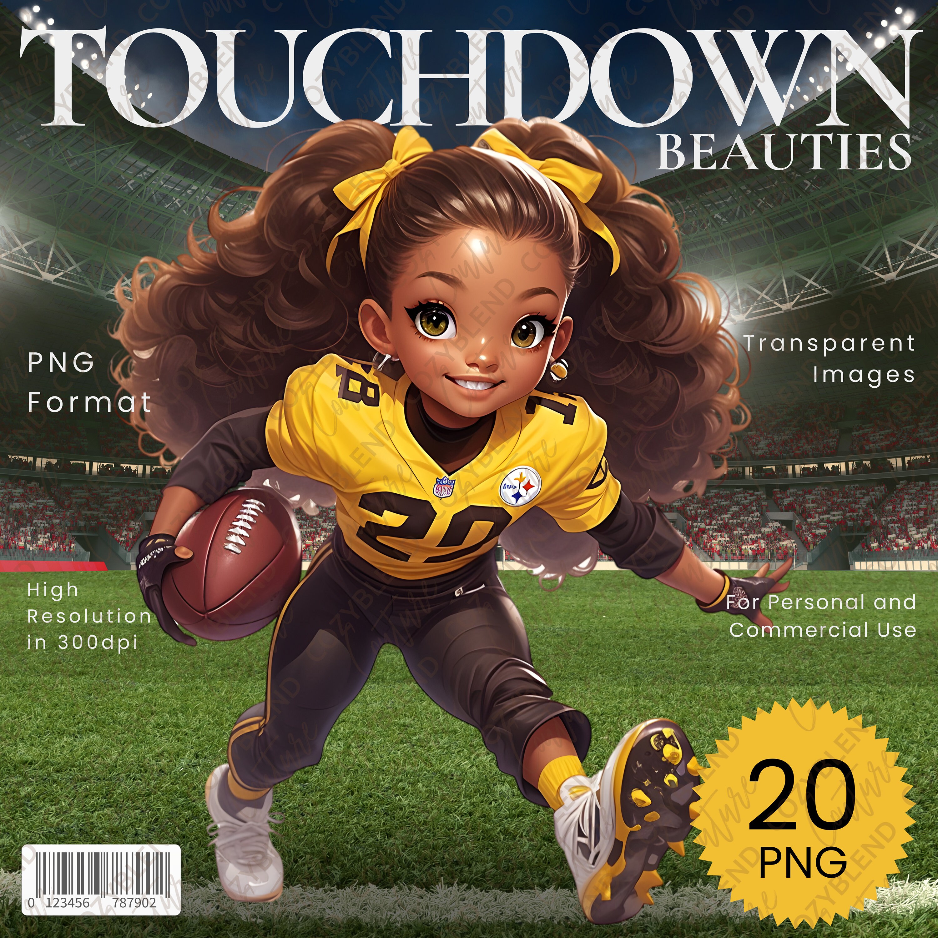 Touchdown Beauties: Football Girls Clipart, Adorable Athletes for ...