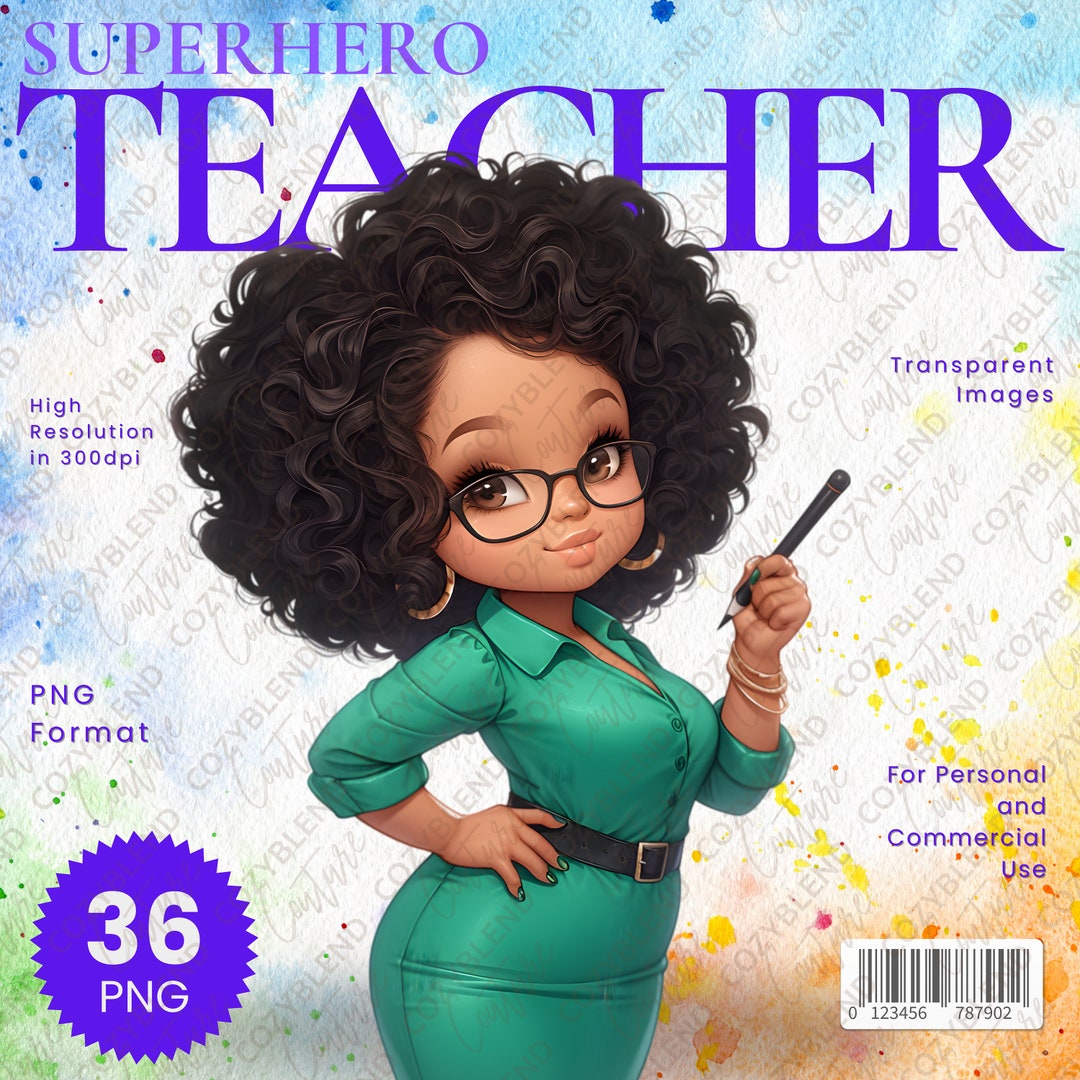 Superhero Teacher Clipart - Dynamic Graphic for Inspiring Educational ...