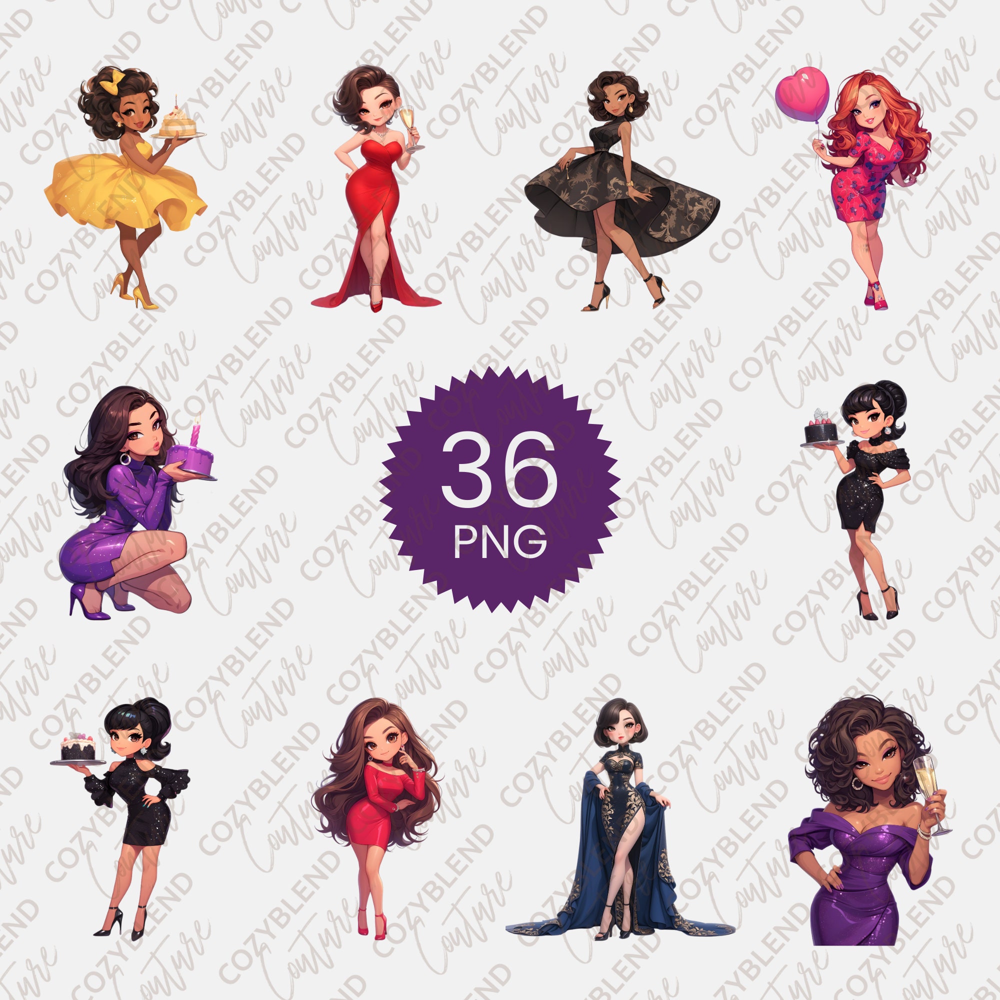 Birthday Girls Clipart Celebratory Illustrations for Fun and Festive ...