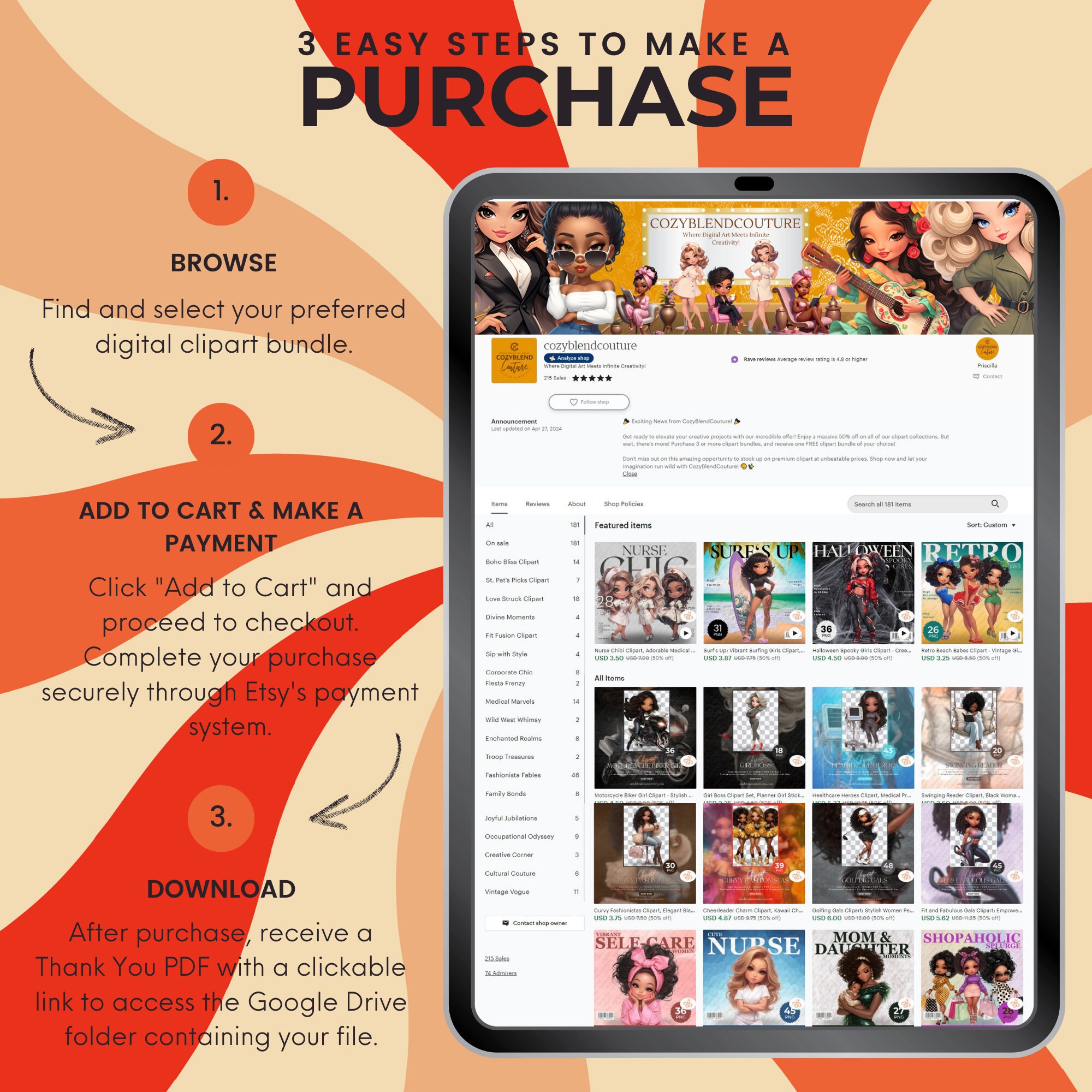 Funky Girls V2, Chibis Clipart, Fashionable Woman Clipart, Urban Style ...