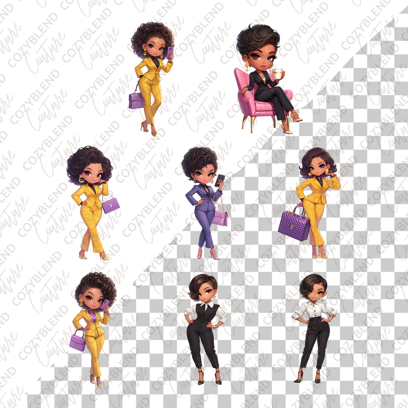 Boss Lady Illustration Empowered Woman Artwork for Motivational ...