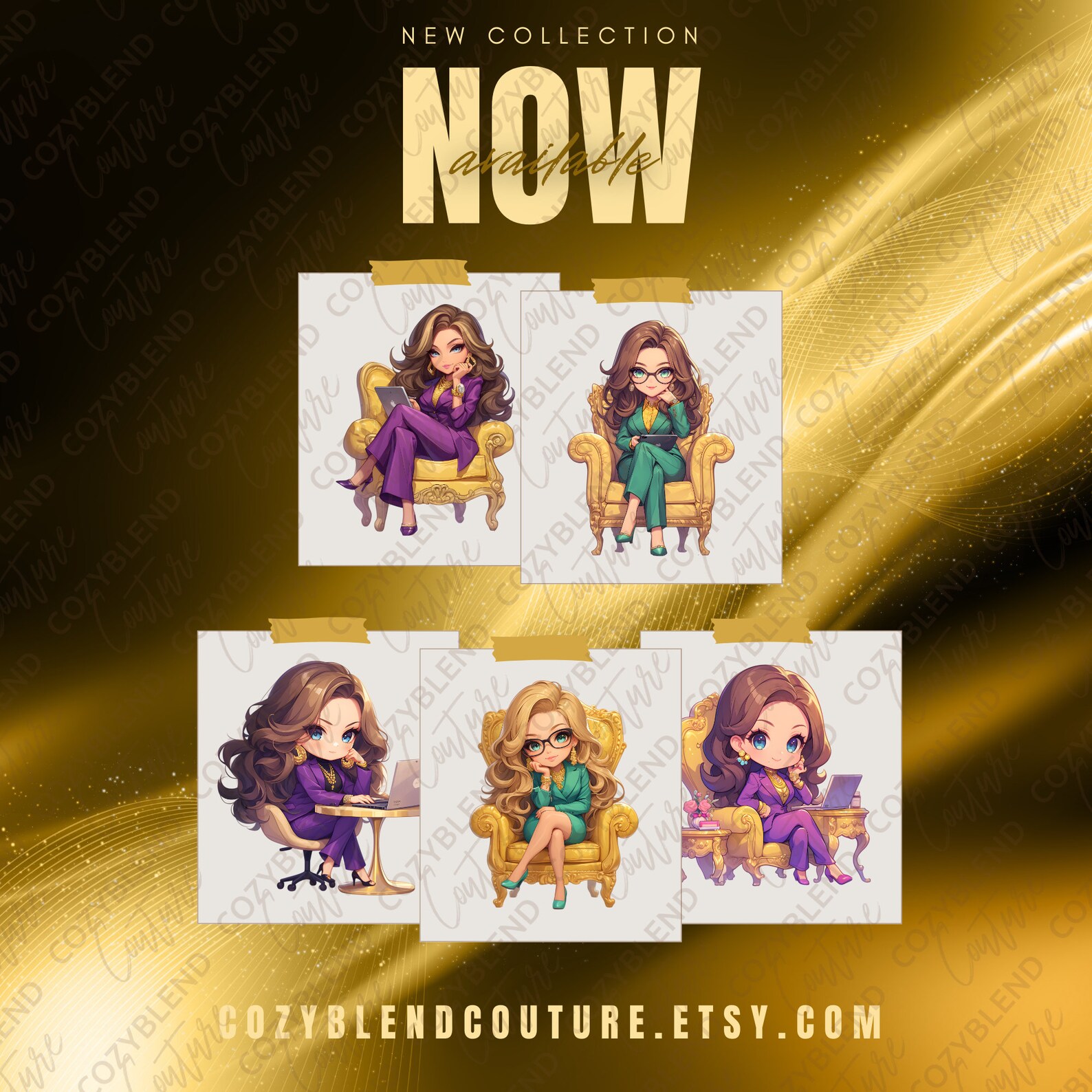 Career Queens Clipart: Ambitious Women PNG Digital Art (instant ...