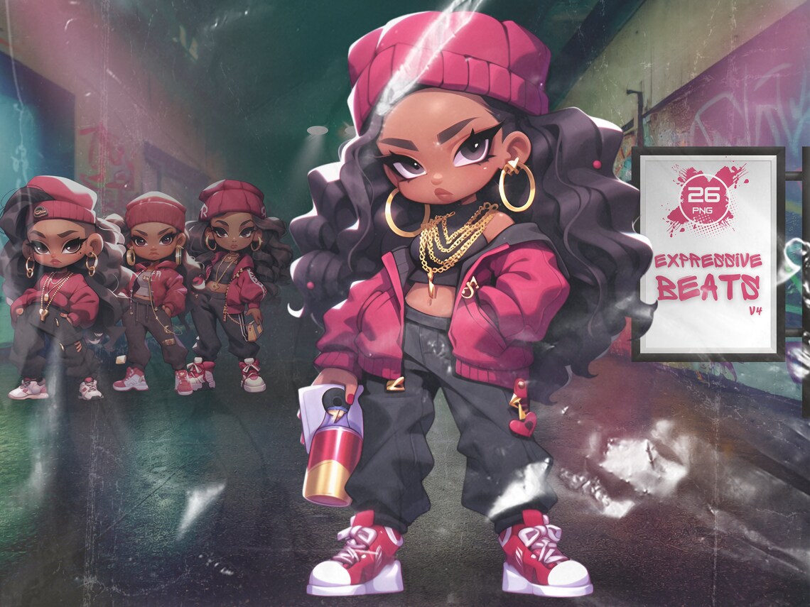 Expressive Beats V4, Energetic Hip-hop Chibi Illustrations, Chibis ...