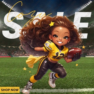 Touchdown Beauties: Football Girls Clipart, Adorable Athletes for ...
