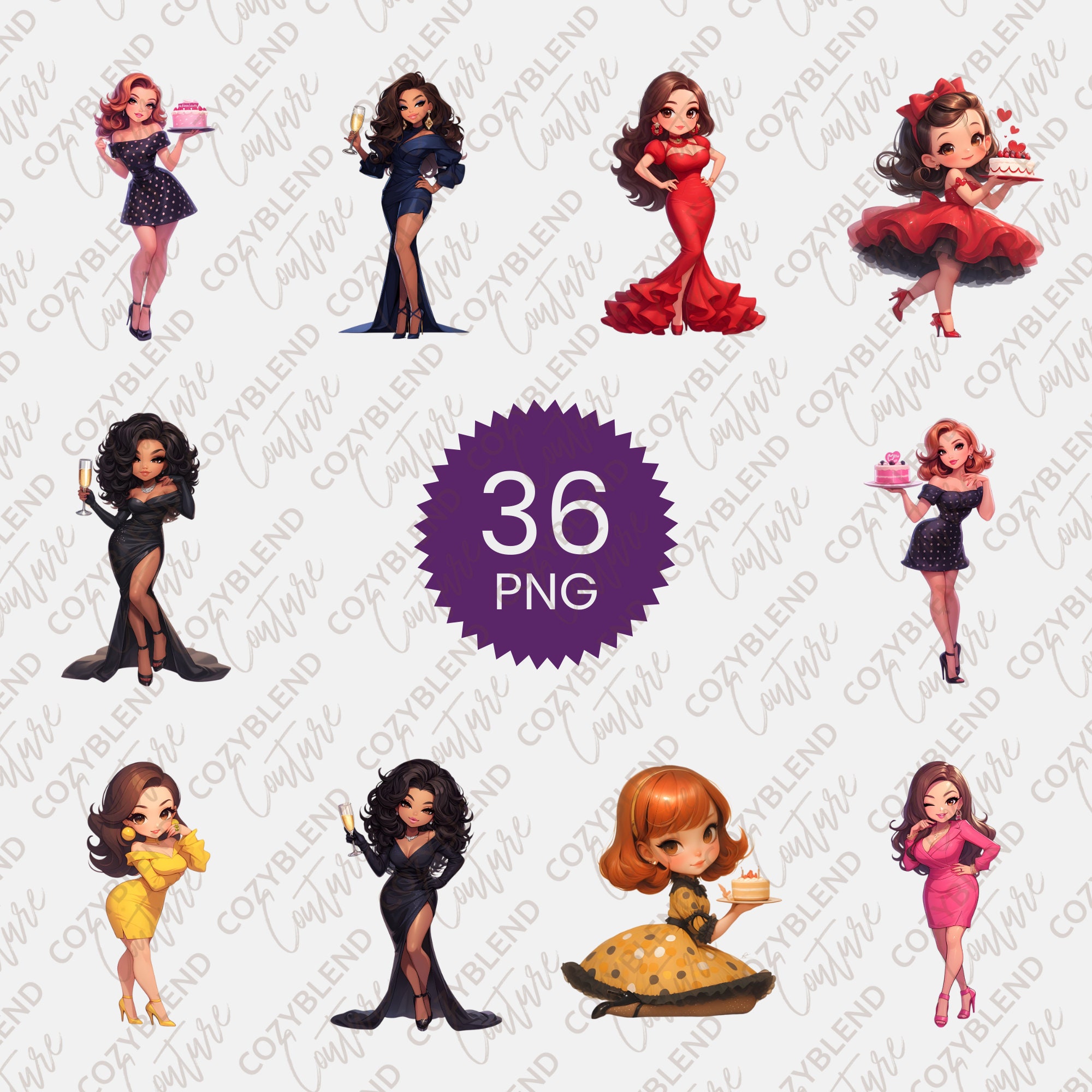 Birthday Girls Clipart Celebratory Illustrations for Fun and Festive ...