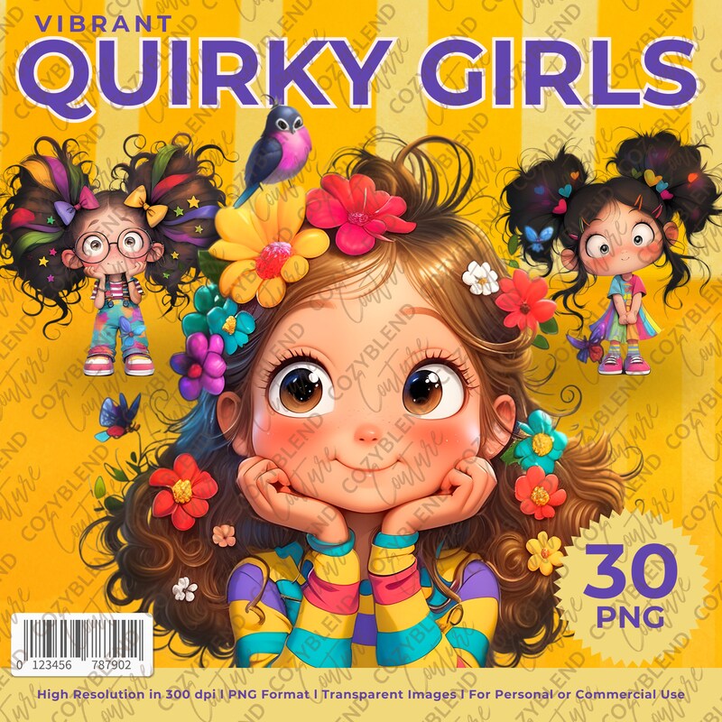 Quirky Girl Png - Etsy