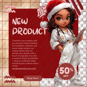 Christmas Nurse Clipart, Festive Healthcare Hero PNG Designs for ...