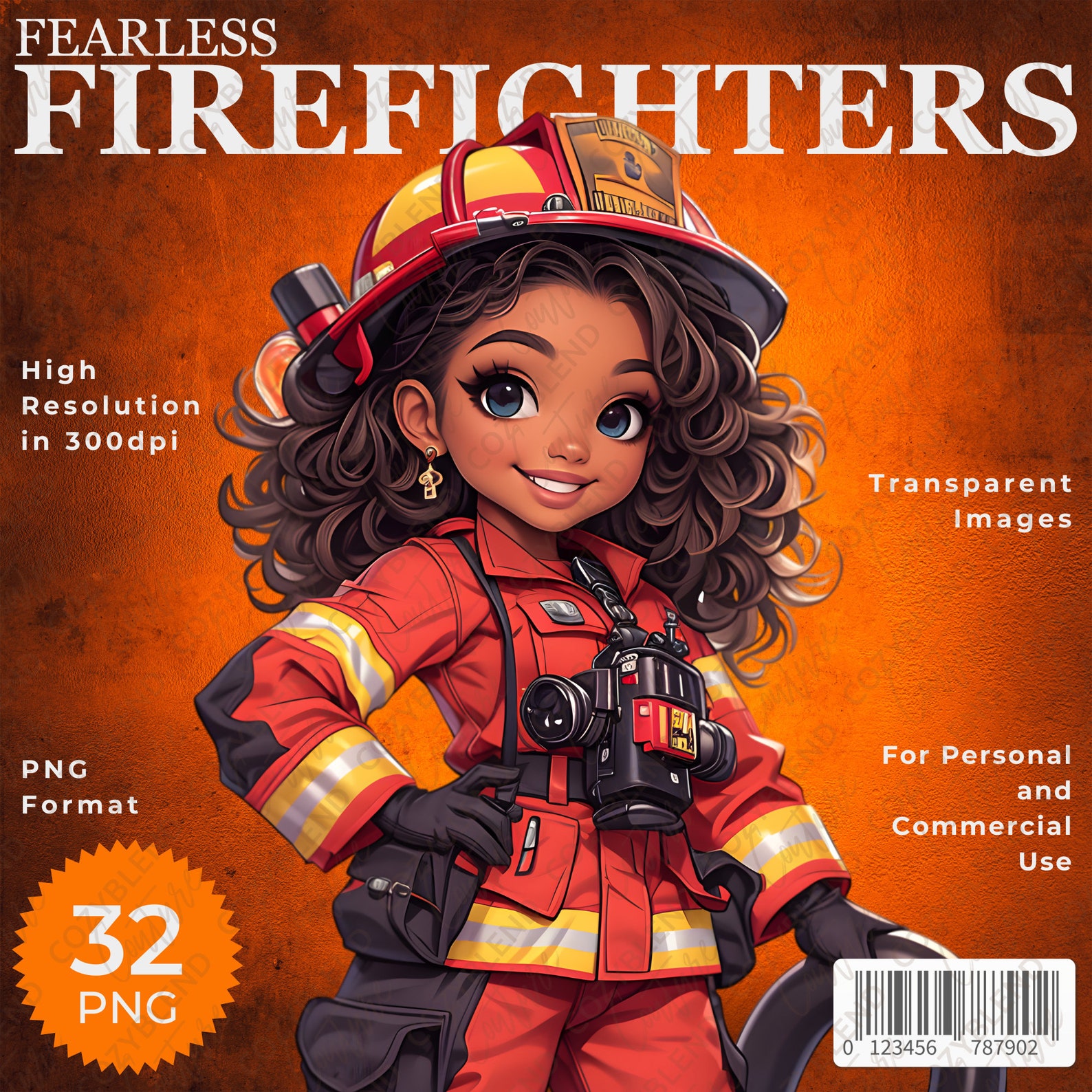 Fearless Firefighters Clipart - Strong Girls Tackling Blazing Infernos ...