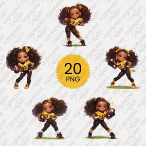 Touchdown Beauties: Football Girls Clipart, Adorable Athletes for ...