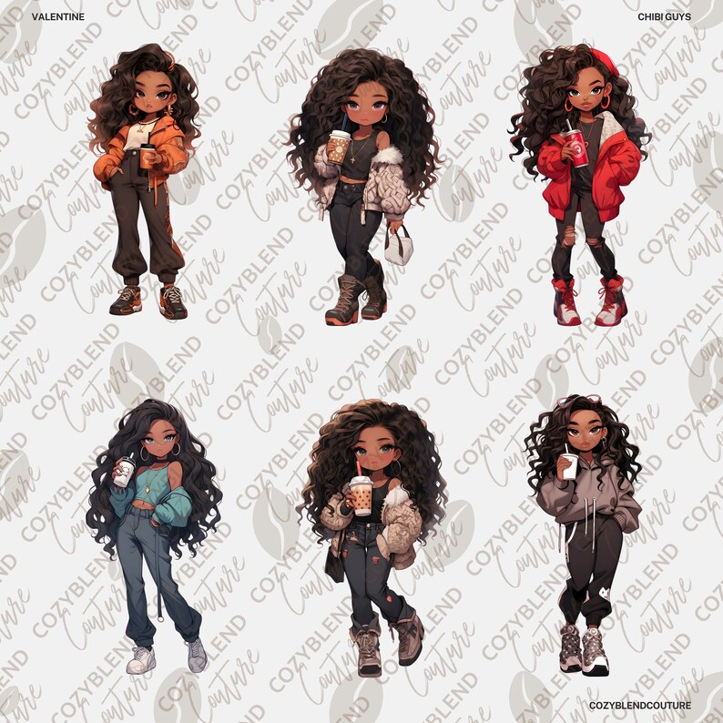 Java Joy: Coffee-loving Chibi Girl Clipart Cozy up Your Crafts With ...