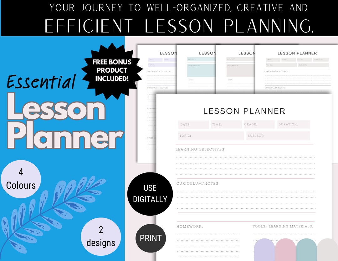 Lesson Planner Printable, Home Schooling Planner, Goodnotes Class ...