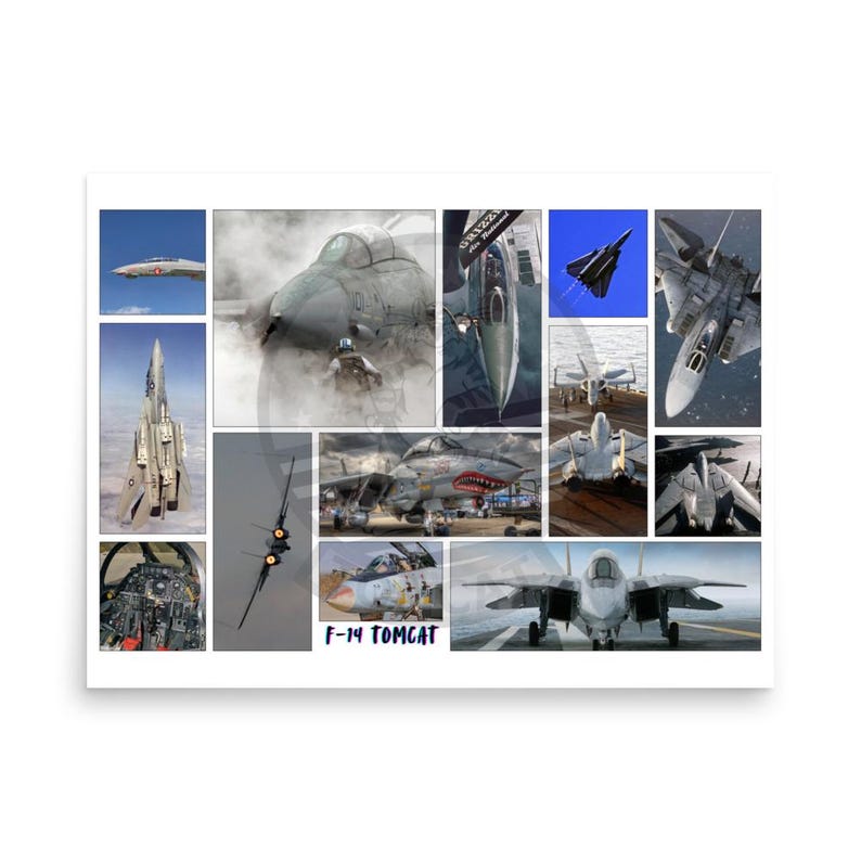 F-14 Tomcat Fighter Jet Collage Art Print: Aviation Poster - Etsy