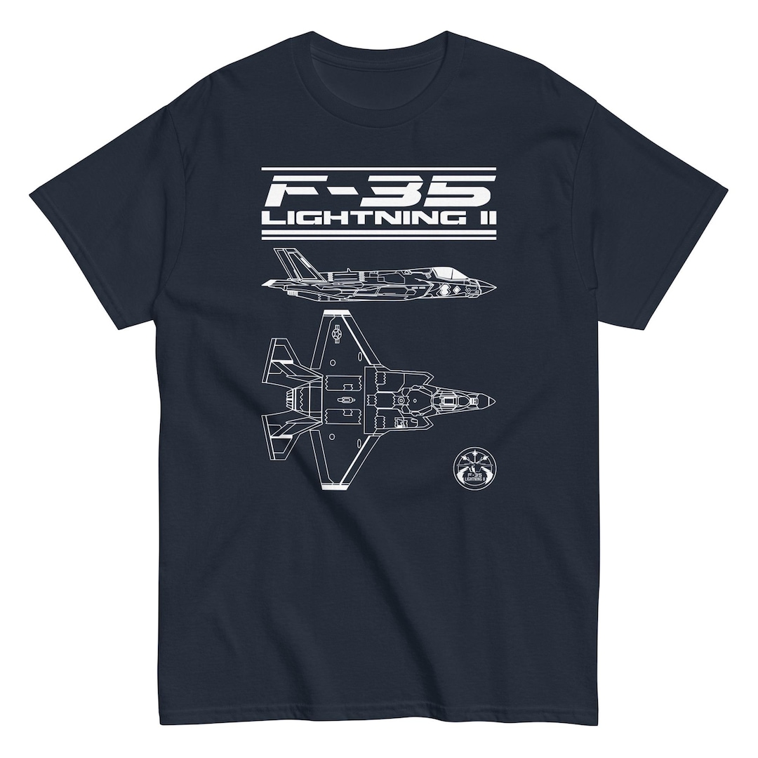 F-35 Lightning II Stealth Fighter Jet T-shirt – Aircraft Views & Badge ...
