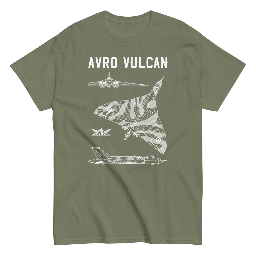 Avro Vulcan Classical WW2 British Bomber Clean Design T-shirt Sleek ...