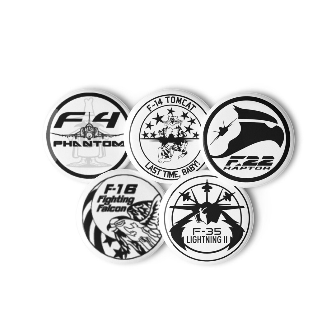 US Fighter Jets Set of Pin Buttons (F-35, F-22, F-16, F-14, F-4) - Etsy