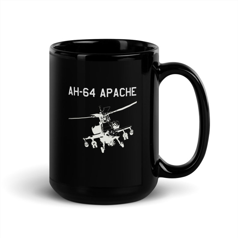 Apache AH-64 Attack Helicopter Sleek Design Black Glossy Mug - Etsy Apache AH-64 Attack Helicopter Sleek Design Black Glossy Mug - Etsy