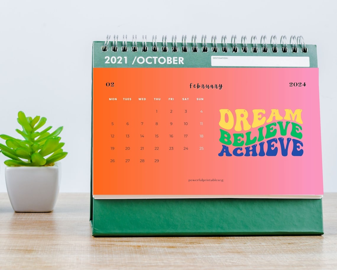 2024 Desk Calendar, 2024 Monthly Calendar Printable, Quotes About Life ...