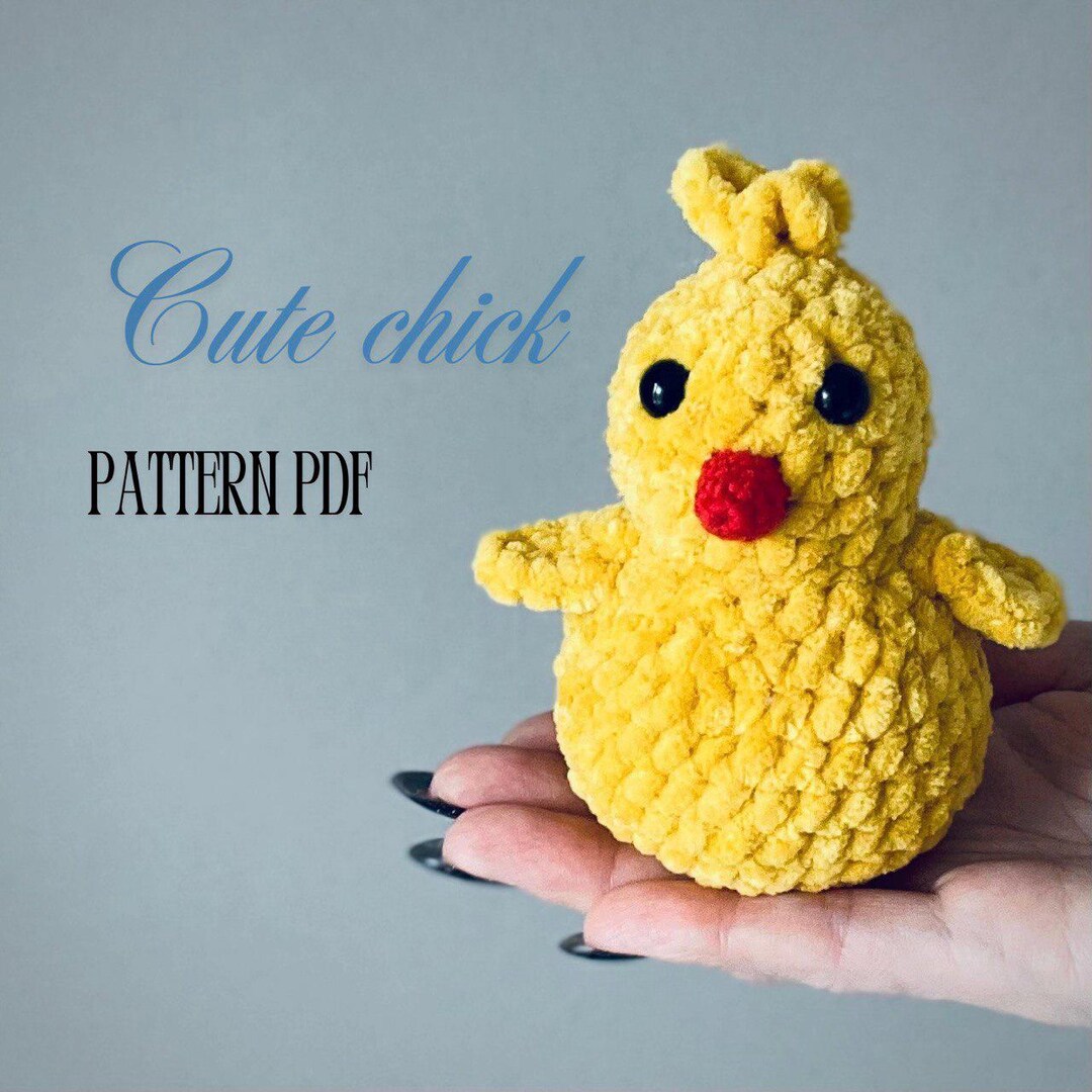 Low Sew Crochet Pattern Pdf Diy Cute Chick Little Chick Plush Chick