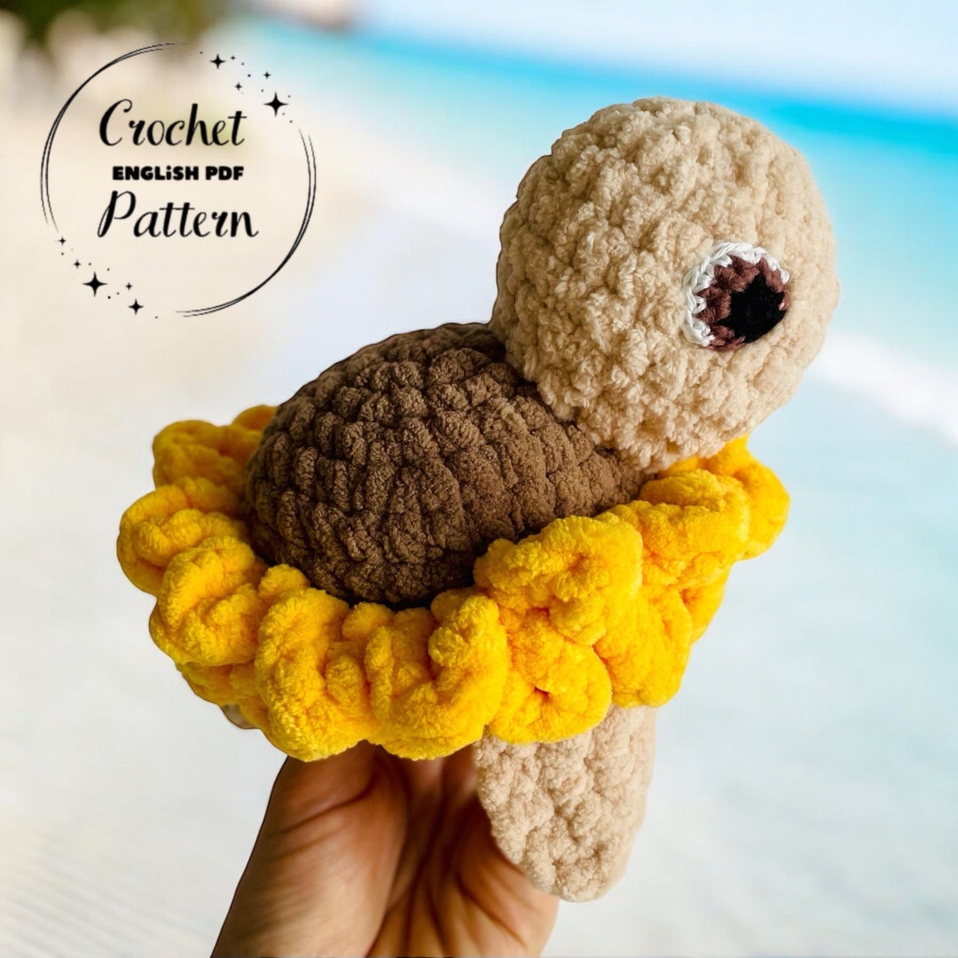 Turtle Sunflowers Crochet Pattern, DIY Turtle Summer Crochet, Amigurumi ...