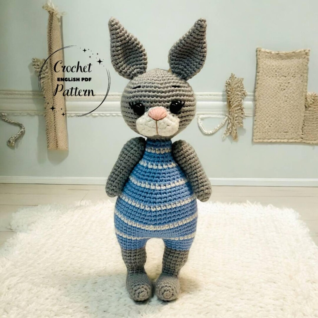 Rabbit Crochet Pattern PDF. Amigurumi Bunny DIY. Doll Rabbit Pattern ...