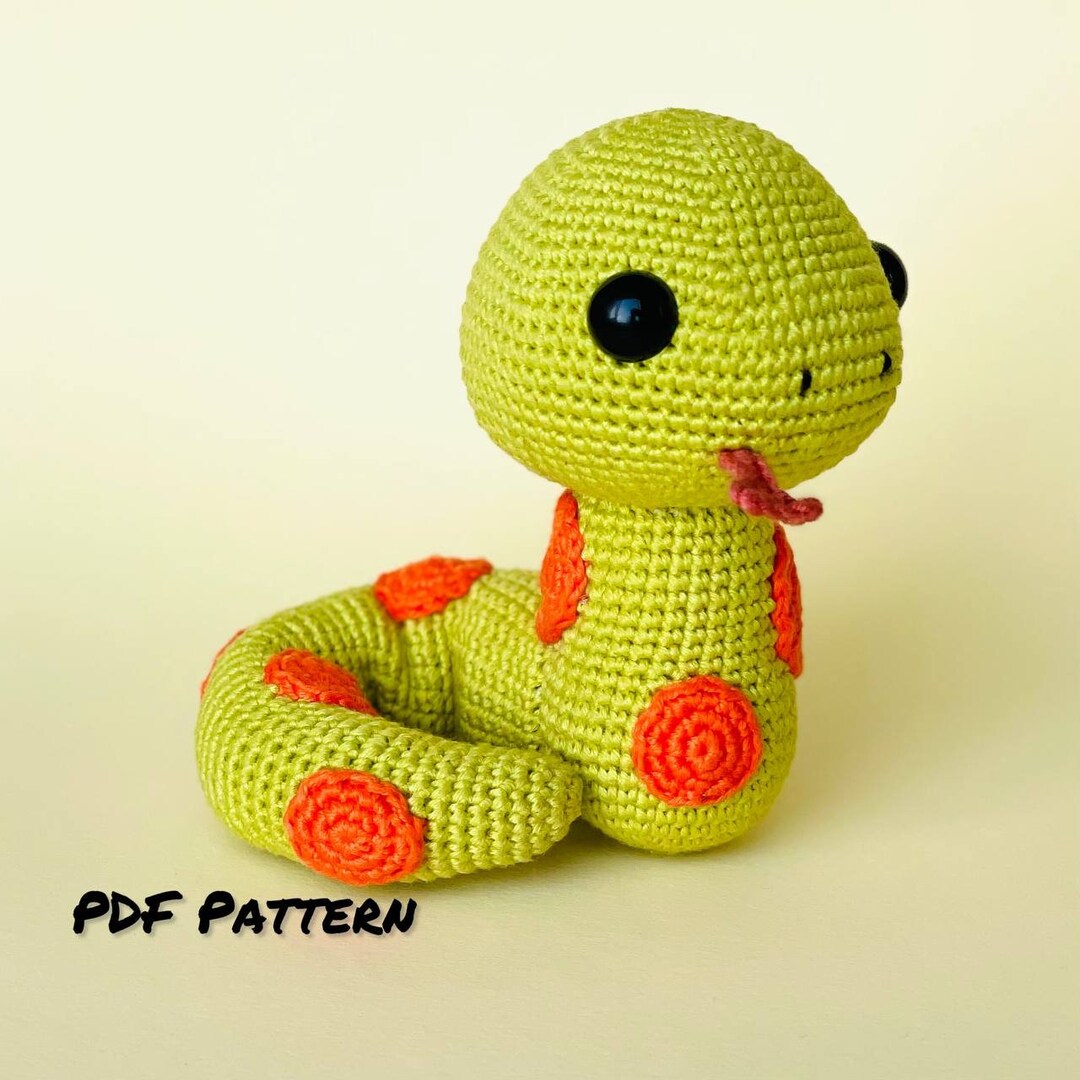 Snake Crochet PATTERN Pdf DIY Crochet Reptiles Amigurumi Tutorial Toy Making DIY Crochet Pattern ...