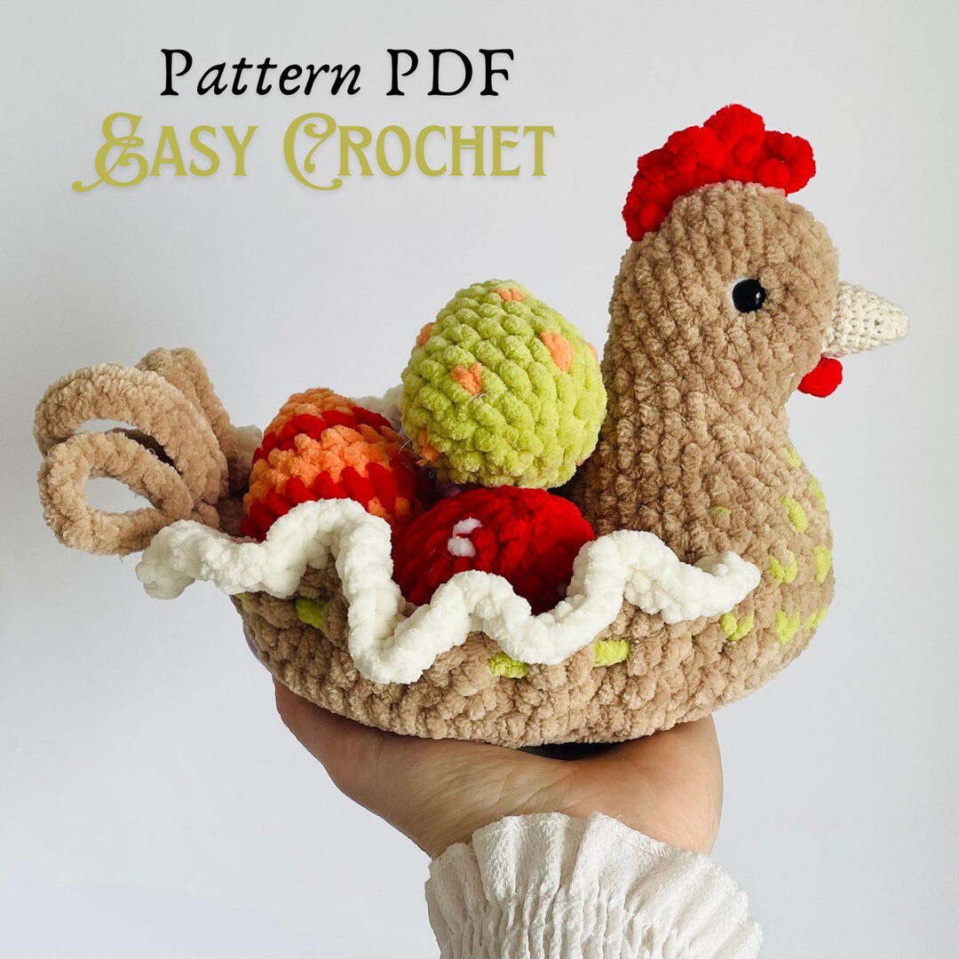 Easter Crochet Pattern PDF. Chicken Basket Crochet. Ornaments Pattern ...