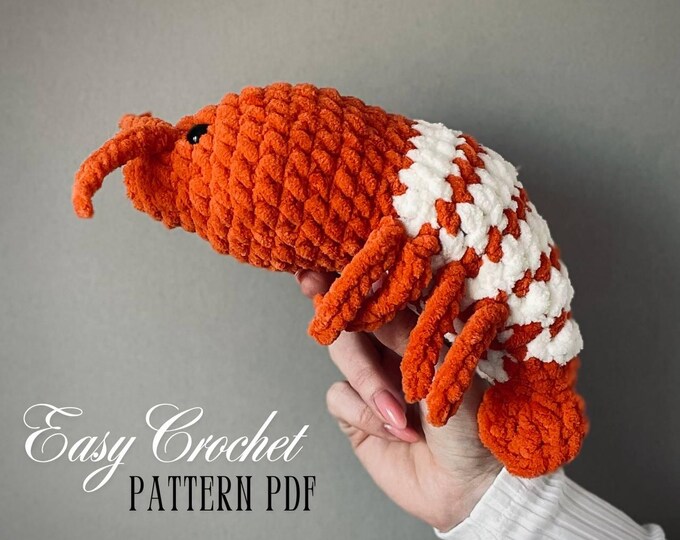 Crochet Pattern Prawn Shrimp Food Plushies Sea Animals Amigurumi Easy ...