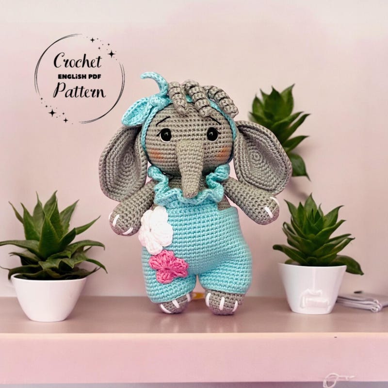 Crocheted Elephant - Etsy