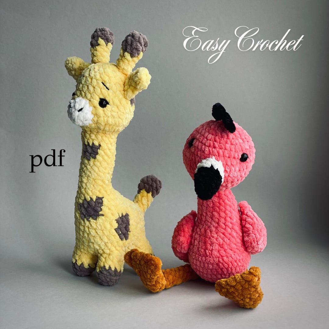 Animals Crochet Pattern PDF. DIY Flamingo and Giraffe Pattern. Safari ...