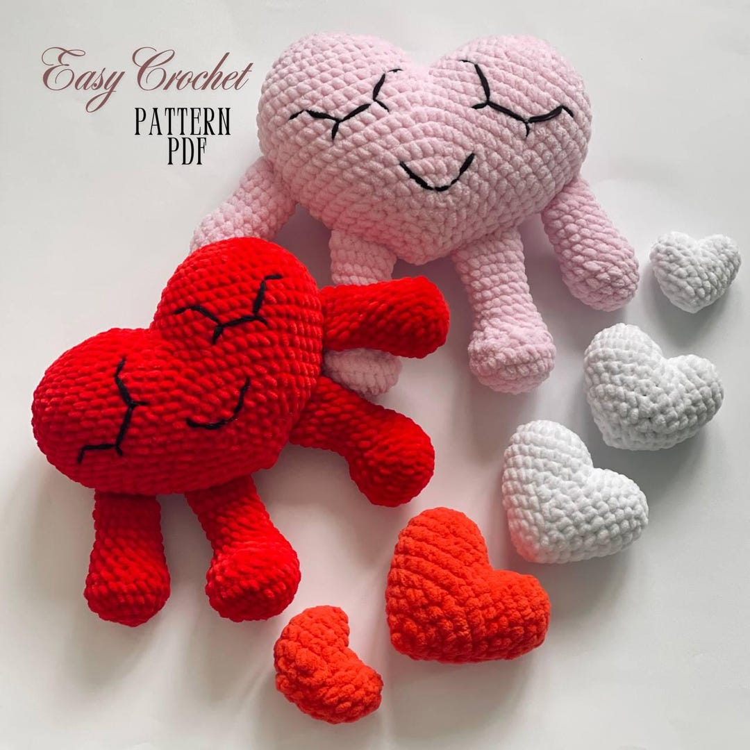 Amigurumi Heart Crochet Pattern: Plush Toy DIY (PDF Pattern) - Etsy