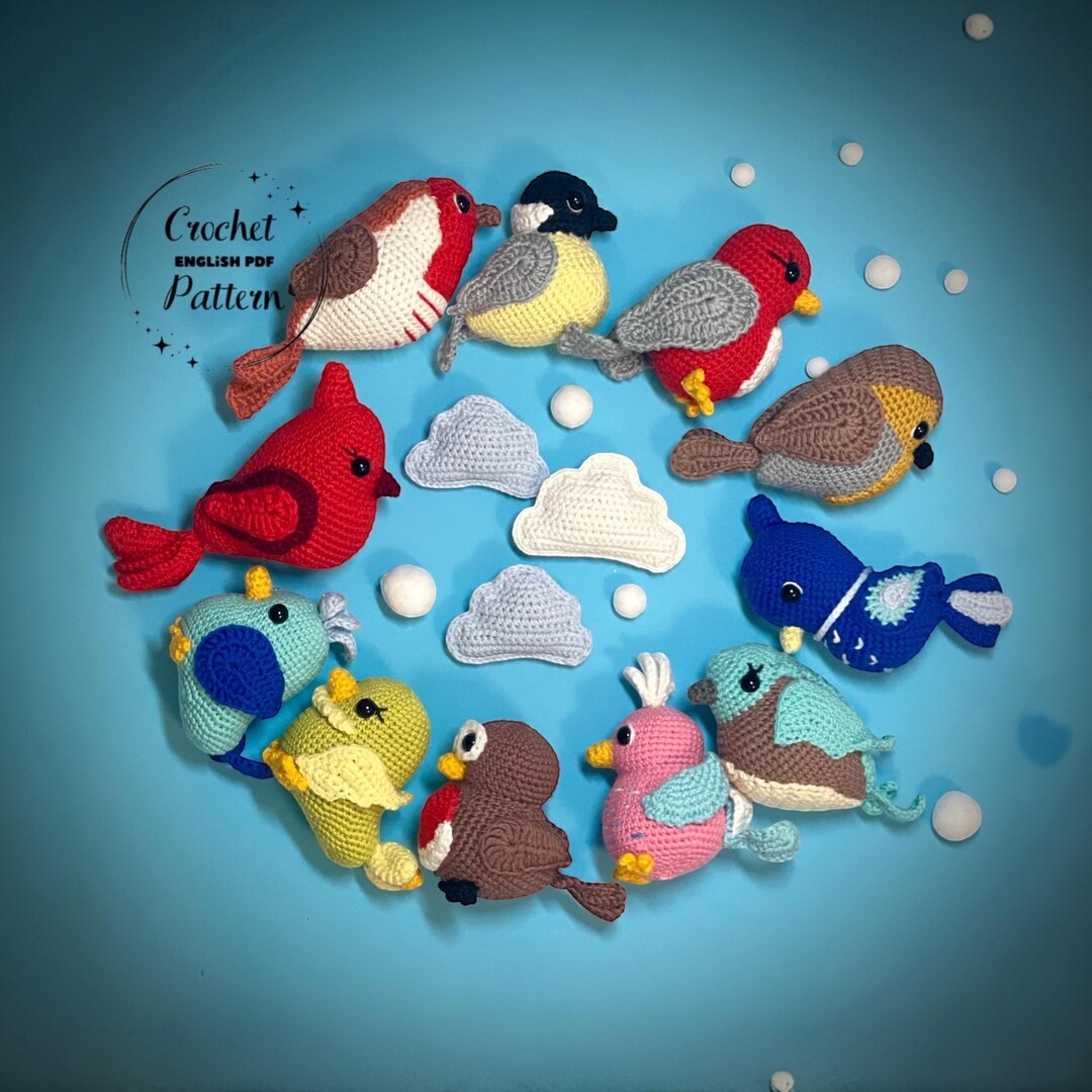Birds Amigurumi Crochet Pattern PDF. DIY Bundle Chickadee, Cardinal ...