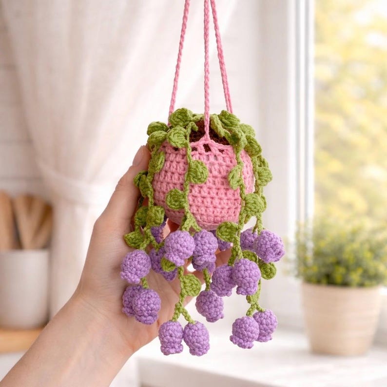 Hanging Blueberry Crochet Pattern PDF. Spring Home Decor. Kitchen Decor ...