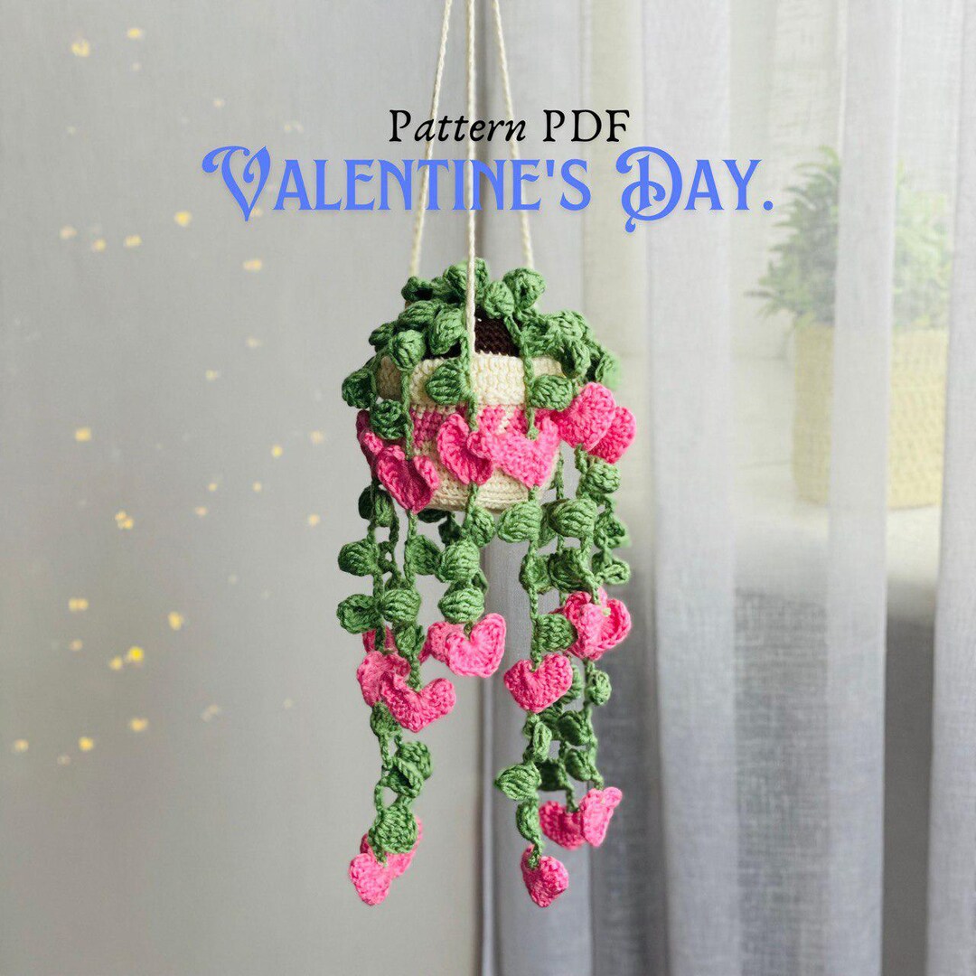 CROCHET PATTERN & VIDEO. Plant Crochet Pattern. Flowers Hanging Baskets ...