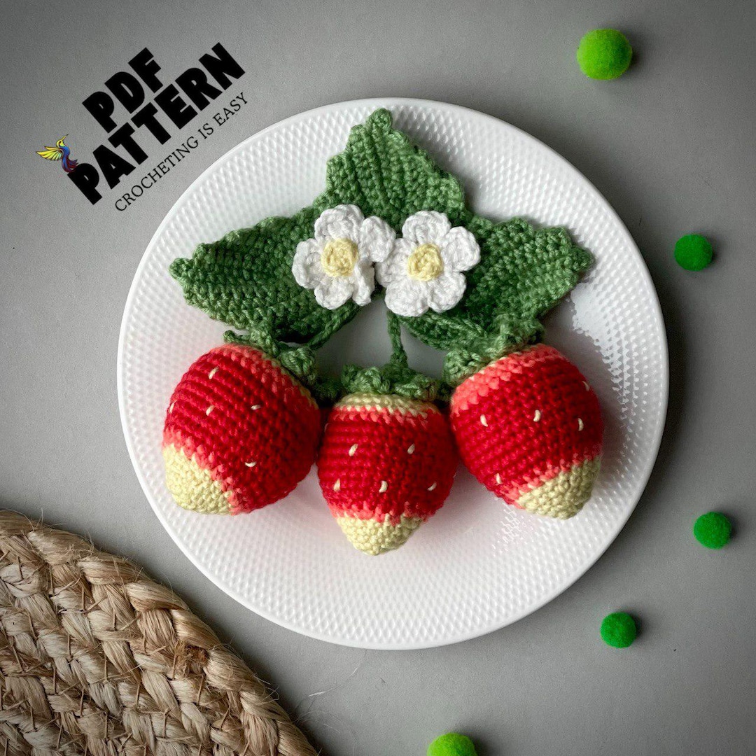 Strawberry Crochet Pattern PDF. DIY Food Pattern. Fruits Amigurumi ...