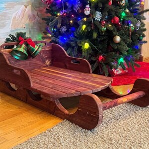 Handmade Natural Cedar Wood Sled / Sleigh - Etsy