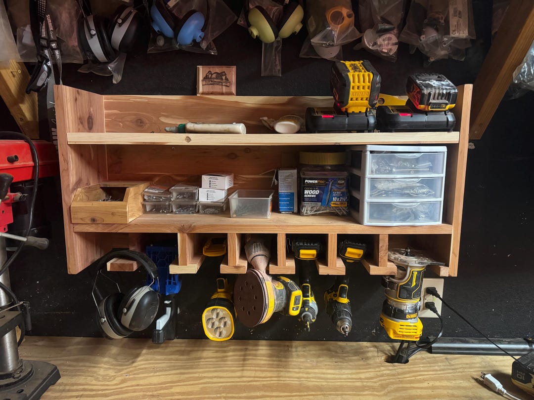 Customizable Aromatic Cedar Tool Organizer Shelf – Workshop Storage ...