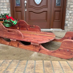 Handmade Natural Cedar Wood Sled / Sleigh - Etsy